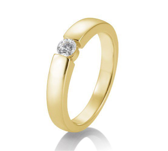 Solitärring Classic Gelbgold 585 mit Brillant 0,20 ct - Goldwerkstatt